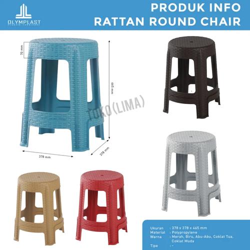 Jual Kursi Baso Olymplast Round Chair Warna Kursi Rotan Bulat 100kg Bangku - Kota Bandung - Toko ...