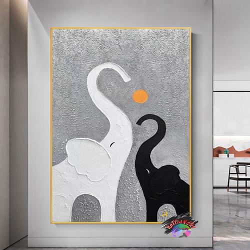 Jual Lukisan Tangan Modern Abstrak Gajah Minimalis - Kab. Bandung ...