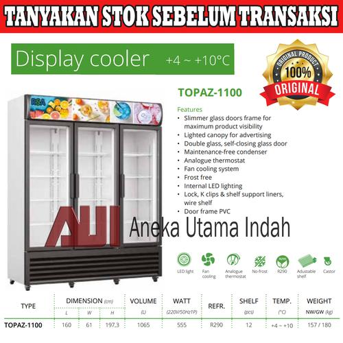 Jual RSA TOPAZ-1100 Showcase 3 Door Display Cooler Kulkas Pendingin ...