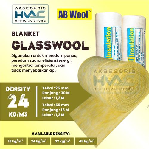 Jual Glasswool Merek AB Wool Density 24 kg/m3 Tebal 25 mm & 50 mm Insulasi - 25 mm - Jakarta ...