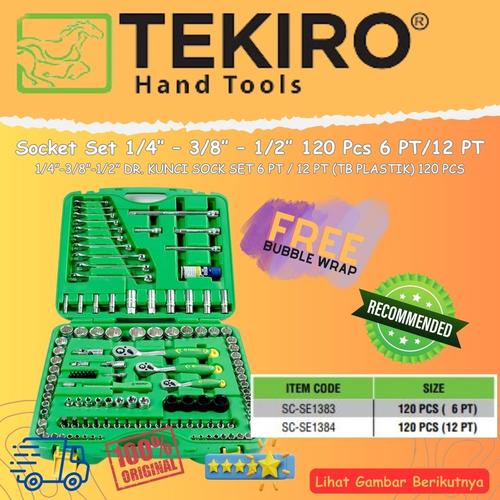 Jual Tekiro Socket Set Kunci Sock 1/4"-3/8"-1/2" 120pcs Box Plastik Kokoh - 120pcs 6PT - Jakarta ...