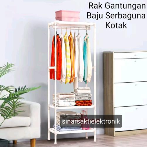 Jual Rak Gantungan Baju Serbaguna Kotak Stand Hanger Lemari Baju ...