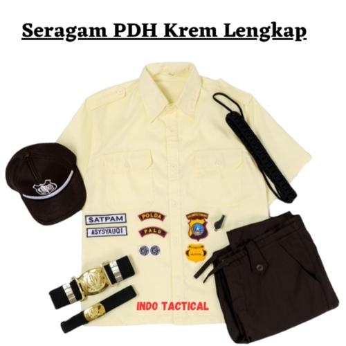 Jual Seragam PDH Satpam Cream Terbaru 2022, Setelan Security Cream ...