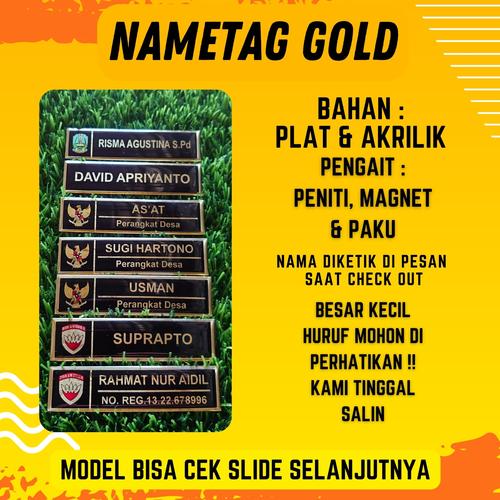 Jual Nametag Kuningan peniti/Nametag Plat Magnet/Name Tag Kuningan ...