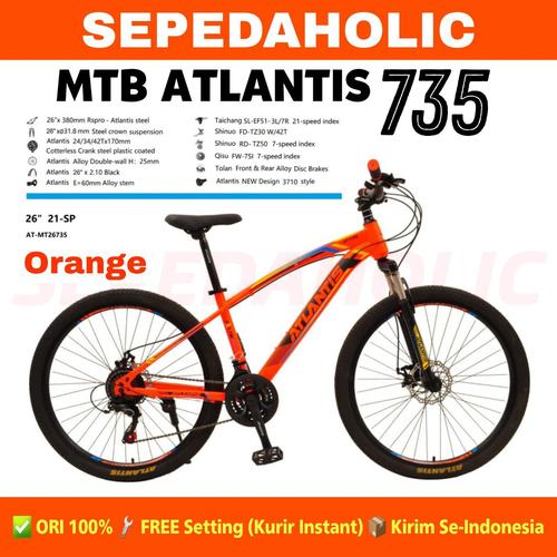 Jual Sepeda Gunung MTB Atlantis Ukuran 24 26 27.5 Inch - Orange, 26 ...