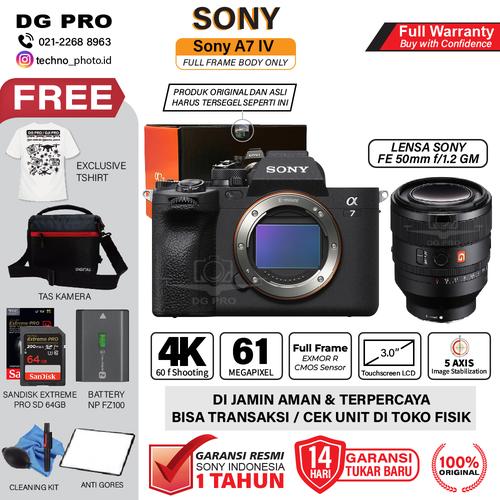 Jual Sony Alpha A7IV - A7 IV + FE 50MM F1.2 GM - Mark 4 - A7M4 Mirrorless - BODY + FE 50MM ...