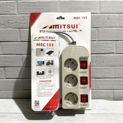 Jual Mitsui MSC 153 stop kontak+kabel+saklar switch lampu 3 lubang 1.5m ...