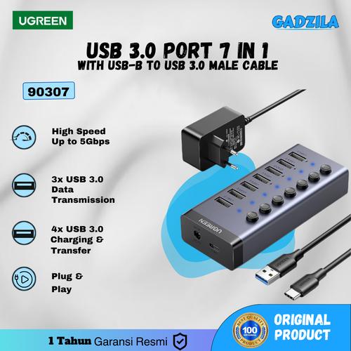 Jual UGREEN HUB 7 Port USB 3.0 High Speed 5Gbps With 4 Charging Port ...