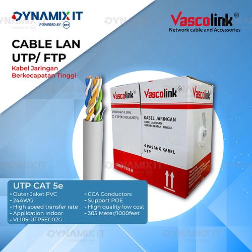 Jual Kabel Vascolink UTP Cat.5 CCA per meter Eceran - 5 Meter - Kota ...