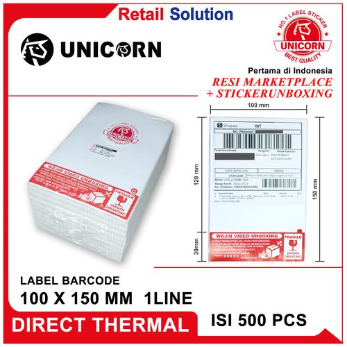 Promo Stiker Label Thermal AWB Resi Alamat Unboxing Fragile A6 100x150 ...