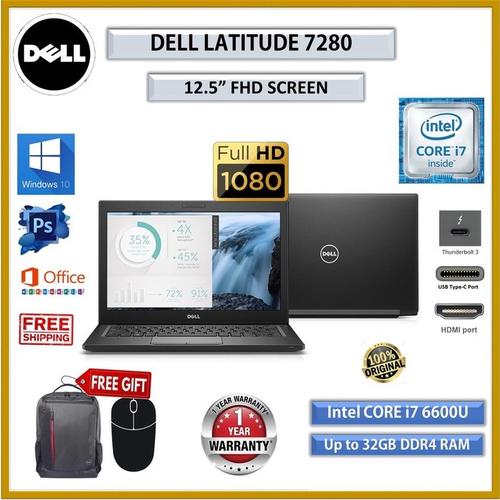 Jual SPEK TINGGGI LAPTOP DELL 7280 I7 7TH NO TOUCHSCREEN RAM 16GB/256 ...