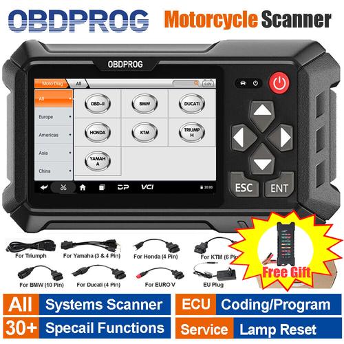 Promo OBDPROG MOTO 100 Motorcycle Scanner Full System Diagnosis ECU ...