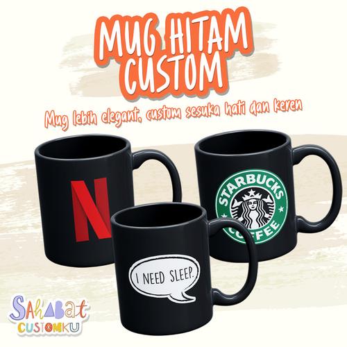 Jual Mug Custom Hitam/Harga Grosir/Print UV/ Pengerjaan Cepat Hasil ...