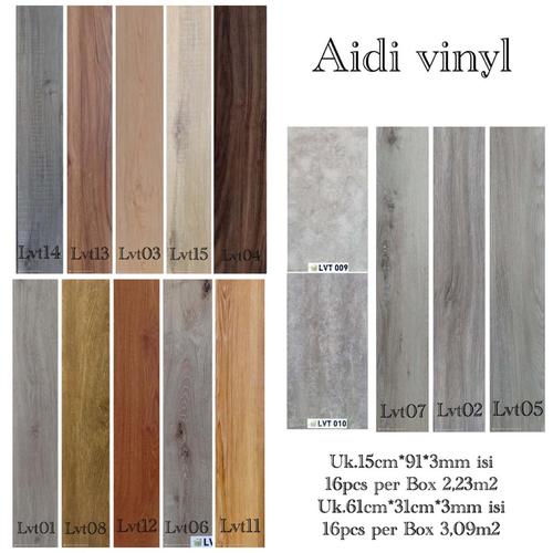 Jual Vinyl Flooring Aidi tebal 3MM - Vinyl floor motif kayu - Jakarta ...
