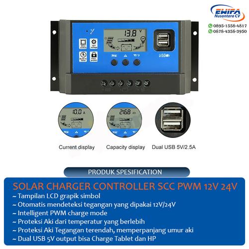 Jual SOLAR CHARGER CONTROLLER SCC PWM 12V 24V - 10A - Kota Balikpapan ...