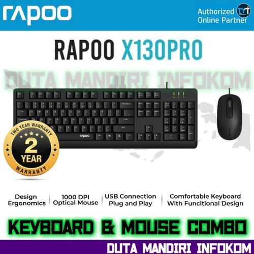 Jual Rapoo X130PRO - Keyboard & Mouse Optical USB Combo I X130 PRO ...