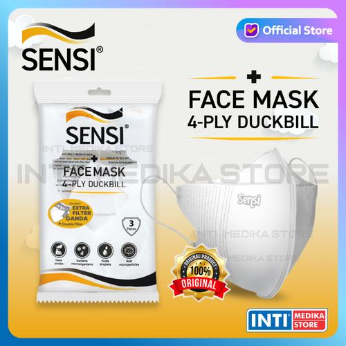 Promo SENSI - Masker Earloop Duckbill Surgical Mask 4 Ply 3D Fit SACHET ...