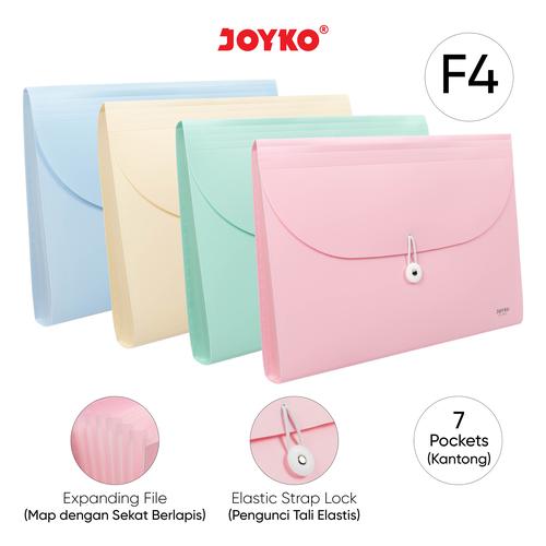 Jual Expanding File Map Harmonika Joyko EF-8F4 Pastel Color 7 Pocket ...