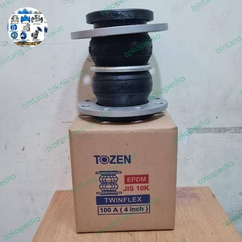 Jual flexible tozen rubber joint 4" inch DN100 jis 10k / twinflex ...