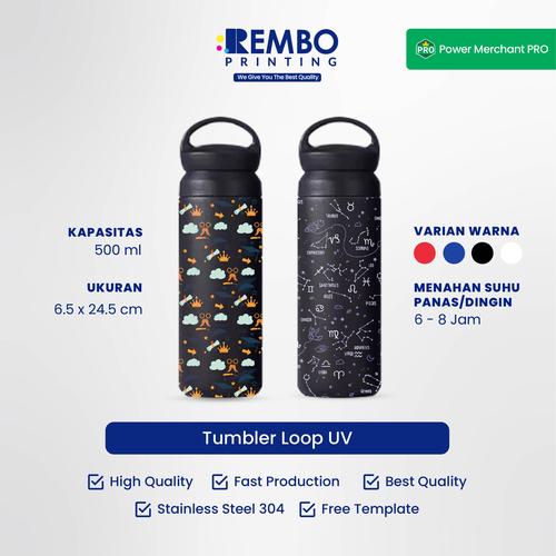 Jual Tumbler Japan Loop Custom Termos Gambar Design Bebas FULL PRINT UV ...