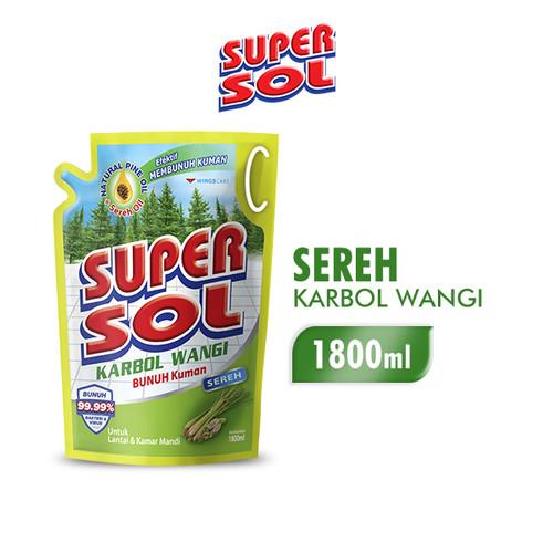 Jual SUPERSOL KARBOL LEMON - PINE - 1800ML - KEMASAN POUCH (ISI ULANG ...