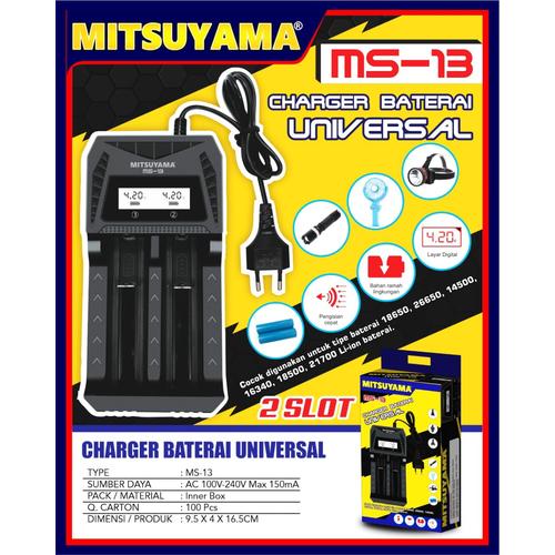 Jual charger baterai MS-13 LCD 2 slot mitsuyama battery 18650 26650 14500 - Jakarta Pusat ...