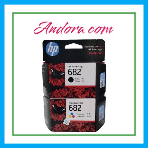 Jual Tinta printer hp 682 black dan color original - Hitam - Jakarta ...