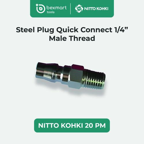 Jual NITTO KOHKI 20 PM Steel Male Plug Quick Connect 1/4" Male Thread ...