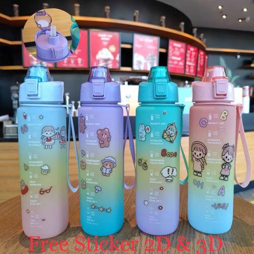 Jual botol korea motivasi 1-2liter gradasi / botol minum viral gradasi ...