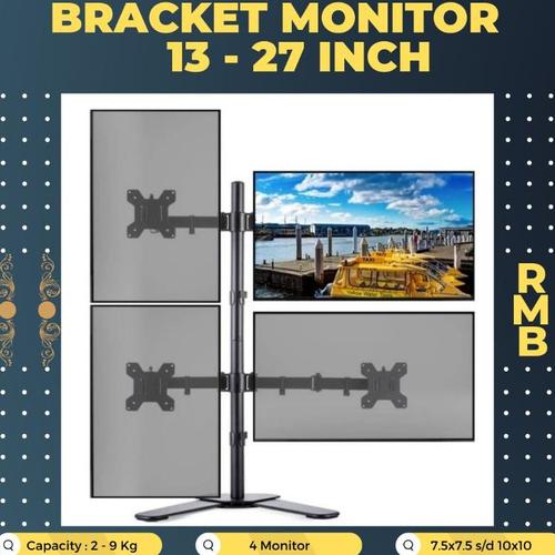 Jual Bracket Monitor 13 - 27 Inch LCD LED Monitor 4 Monitor Super ...