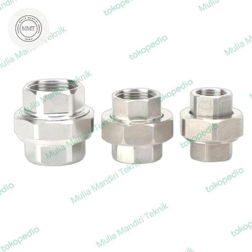 Jual UNION 3" INCH STAINLESS SUS304 PIPE FITTING DRAT DALAM DAN LUAR ...