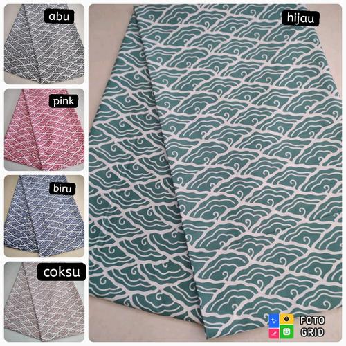 Jual Kain Batik TR Motif Kipas ( Hijau Abu Pink Biru Coksu ) - Kota ...
