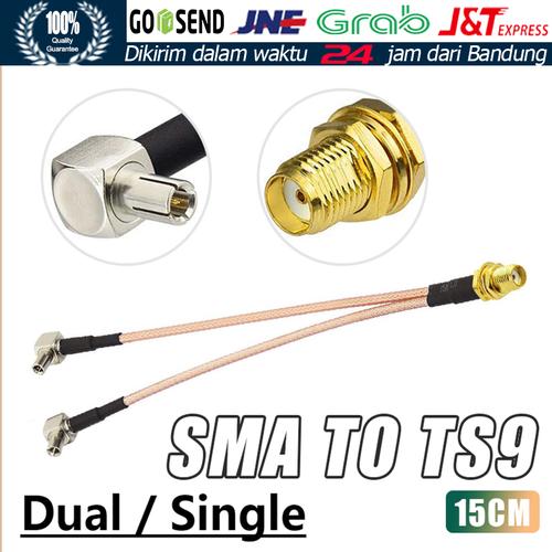 Jual Kabel Pigtail Modem Dual TS9 RF SMA Female TS9 ke SMA - Single ...