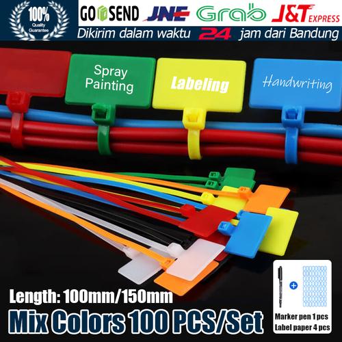 Jual 100PCS Kabel Ties Label Marker lan Nylon 7 Warna Cable Label Tie ...