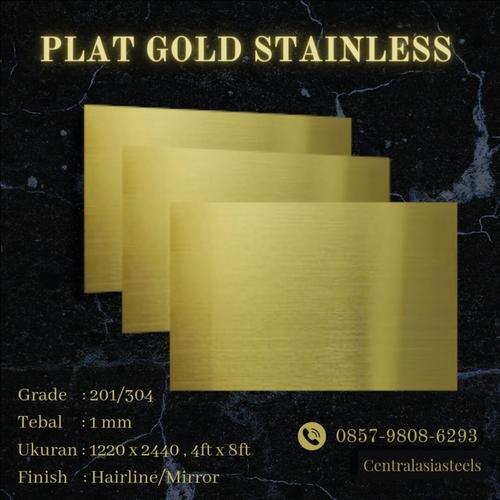 Jual Plat Stainless Steel Gold 1 mm 1219x2438 mm / 4x8 ft LEMBARAN ...