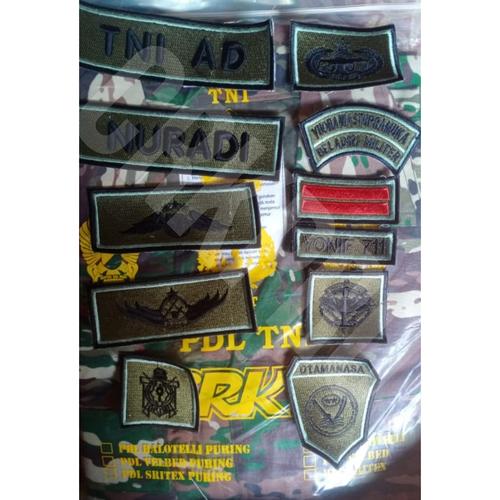 Jual FULLSET BORDIR PDL Papan Nama Atribut Loreng TNI Militer - Kab. Bandung - crkpro | Tokopedia
