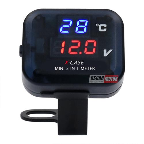 Jual Voltmeter 3 in 1 usb anti air original termometer volmeter digital ...