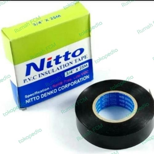 Jual Nitto Insulation Tape 3/4 Isolasi Hitam Nitto Tape PVC 3/4"x25m ...