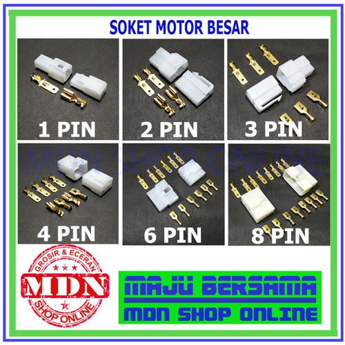 Jual soket motor konektor skun motor skun male female 1 2 3 4 6 8 pin ...