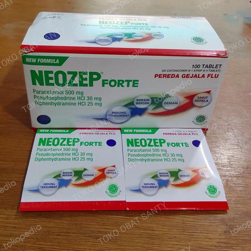 Jual NEOZEP FORTE OBAT FLU / PILEK 1 BOX ISI 25 STRIP & 1STRIP ISI 4 ...