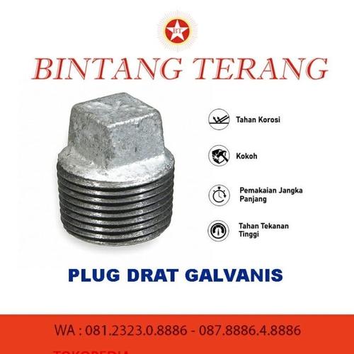 Jual Plug Besi Galvanis 3" / Sumbat Tutup Pipa Drat Luar 3" / Dop Drat ...