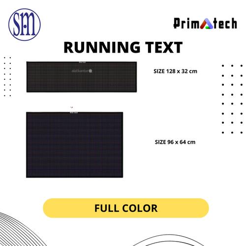 Jual running text outdoor full colour primatech ukuran 96x64, 128x32 ...