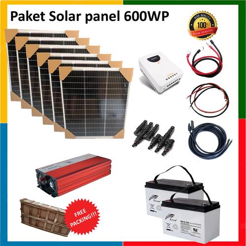 Jual Paket PLTS Solar Panel off grid 600wp MPPT PSW 200Ah Aki / Tanpa ...
