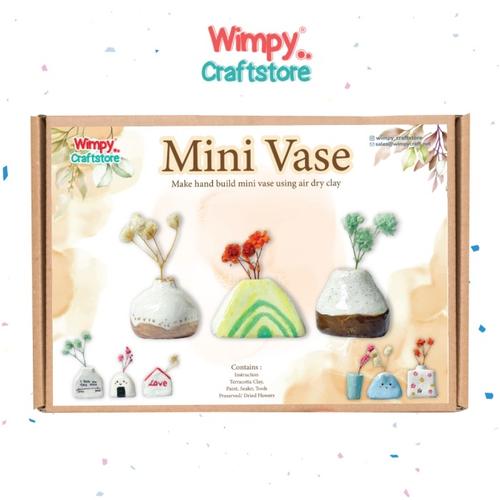 Jual Wimpy Mini Vase Clay DIY Craft KIT Paket Kerajinan Clay Pottery ...