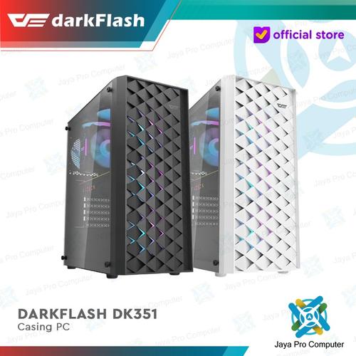 Promo darkFlash DK351 ATX PC CPU Case - Tempered Glass Casing - Putih ...