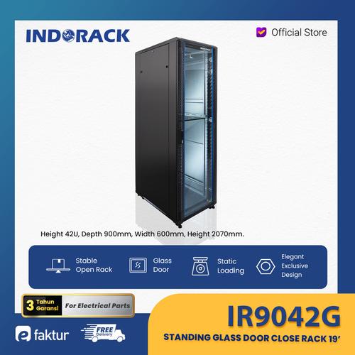 Jual IR9042G Close Rack INDORACK Depth 900mm 42U Glass Door Rak Server ...