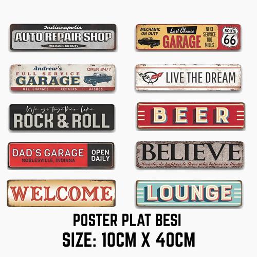 Jual poster plat besi vintage retro pajangan dinding home cafe decor ...