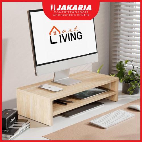 Jual Meja Rak Monitor Stand Desk Riser Kayu 2 Tingkat Living Mart SD-02 ...