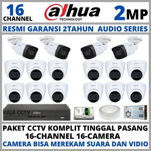 Promo PAKET CCTV DAHUA 16 CHANNEL 16 CAMERA 2MP 1080P CAMERA CCTV ...