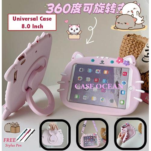 Jual Advan Tab XTab 8 Soft Case Anak Kids Cover Rotate Flower Cat Lucu ...